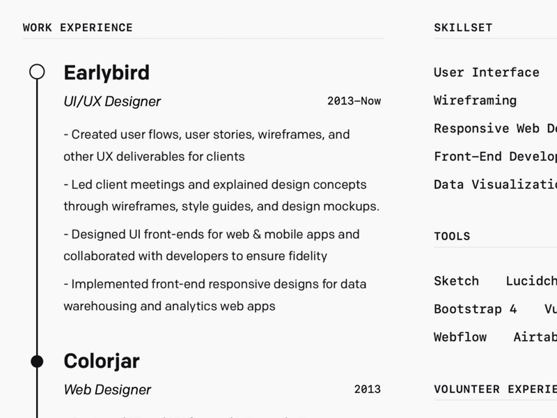 Simple Resume Template - Sketch Resource - Freebie Supply