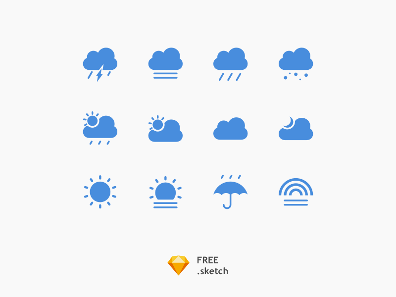 Simple Weather Icons for Sketch - Freebie Supply