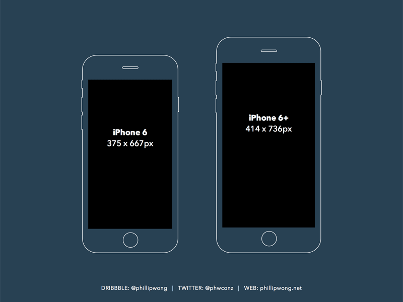Slate Style iPhone 6 / 6+ Wireframes by Phillip Wong - Freebie Supply