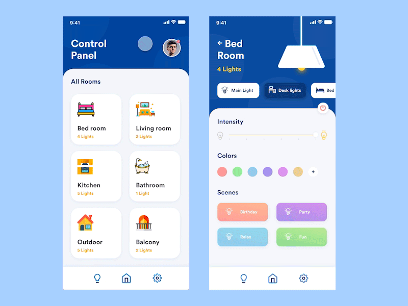 Smart Lights App UI - Freebie Supply