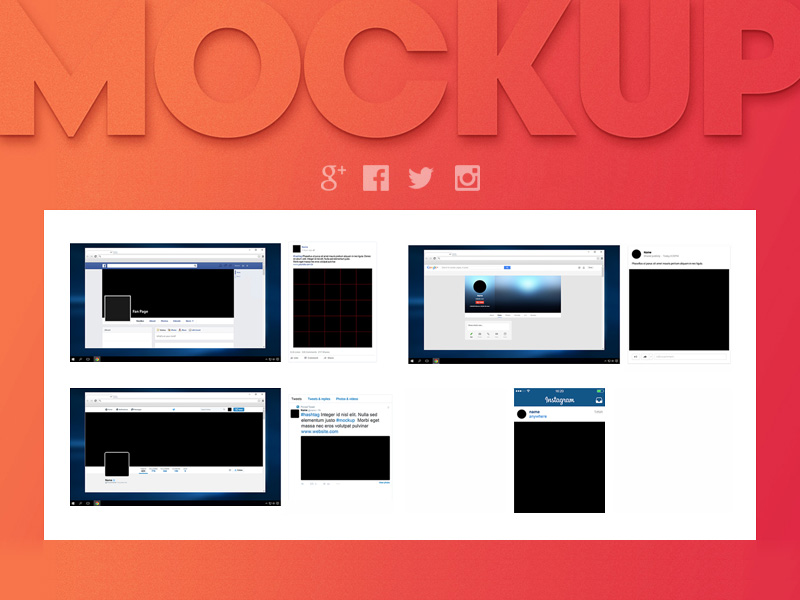 Social Media Mockup Kit : Free PSD - Freebie Supply
