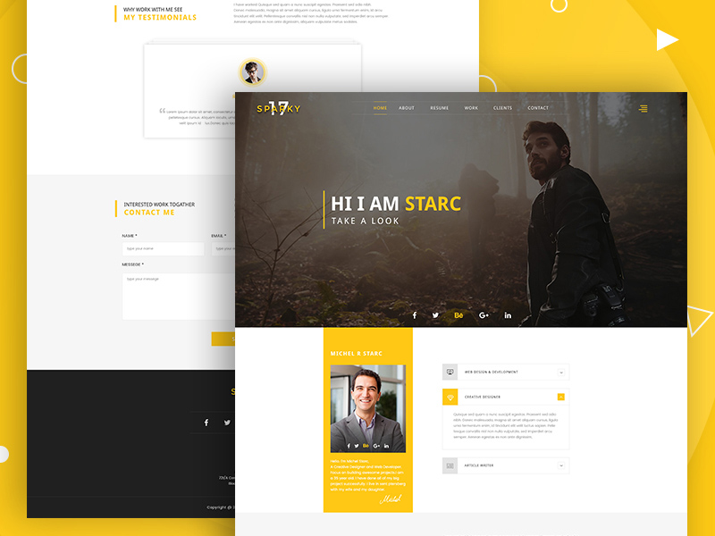Sparky17 Multipurpose Business Agency & Personal Portfolio Template PSD ...