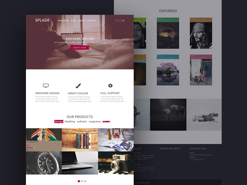 Splash Template Free PSD Freebie Supply