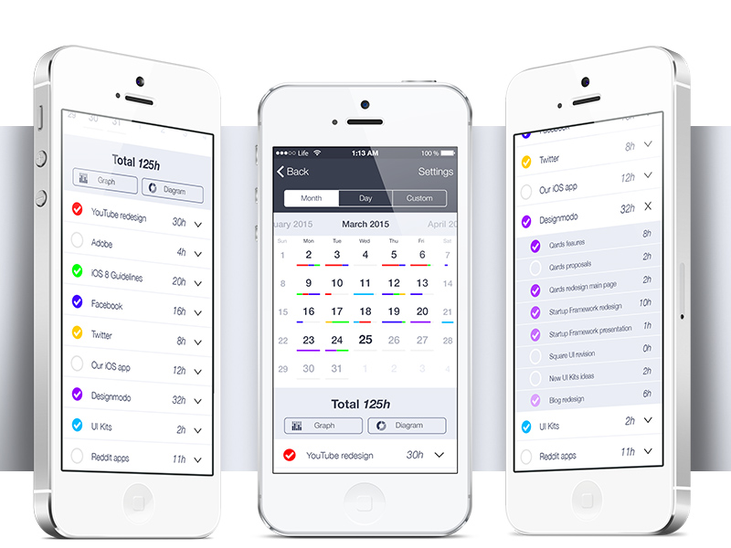 Time Reporting App PSD - Freebie Supply