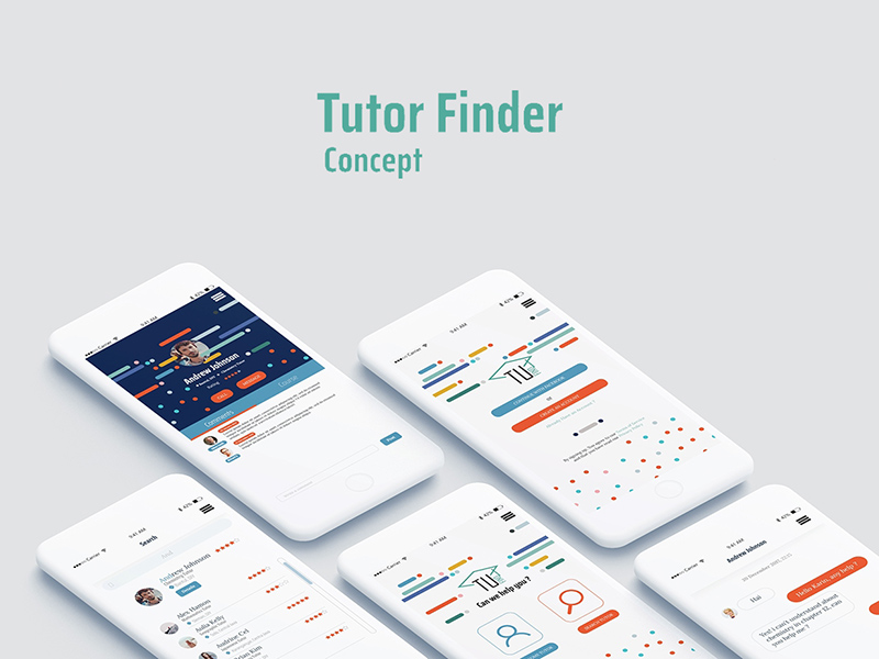 Tutor Finder App Design - Free PSD - Freebie Supply