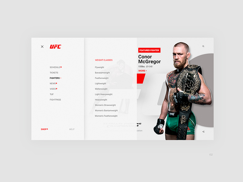 UFC Concept Site Template - Adobe XD - Freebie Supply