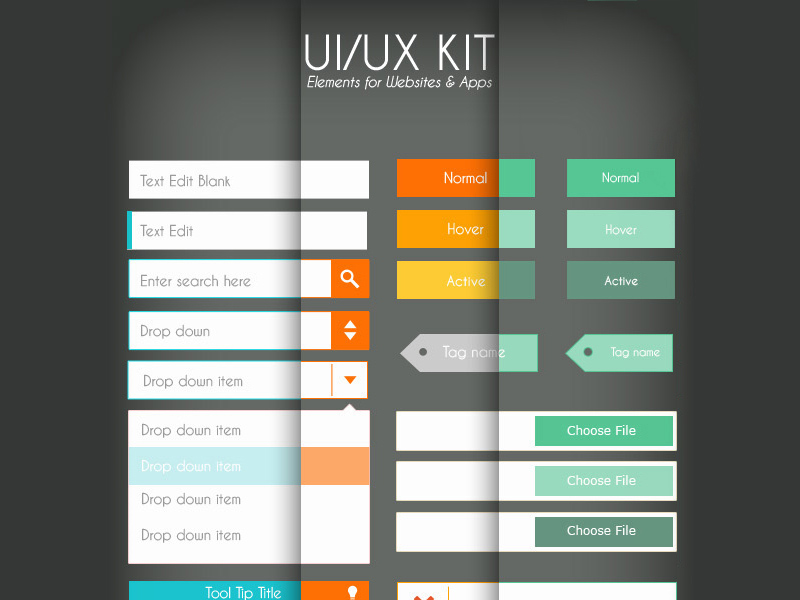 UI/UX Flat design by Julie Champourlier - Freebie Supply