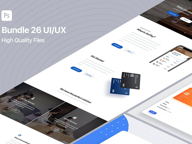 UI & UX PSD Bundle 26 - Freebie Supply
