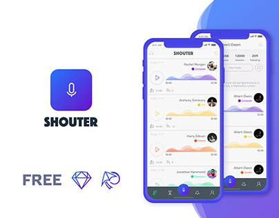 iOS Shouter App UX/UI Made With Sketch - Freebie Supply