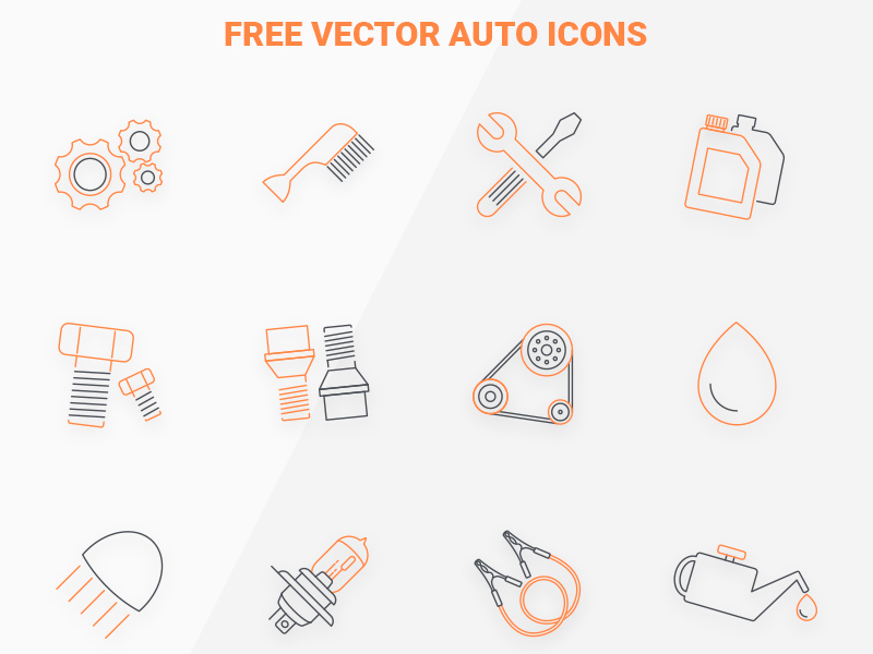 Vector Auto Icon Set - Freebie Supply
