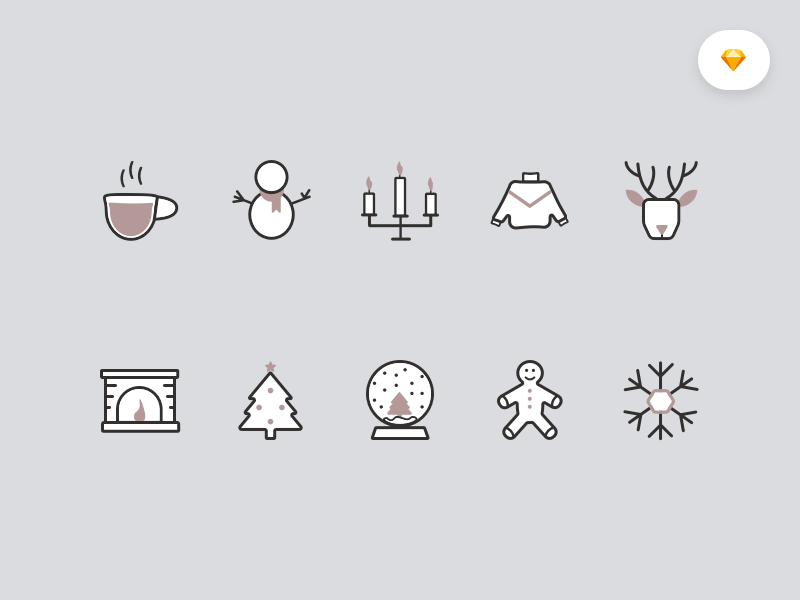 Winter Icons Set - Sketch Resource - Freebie Supply