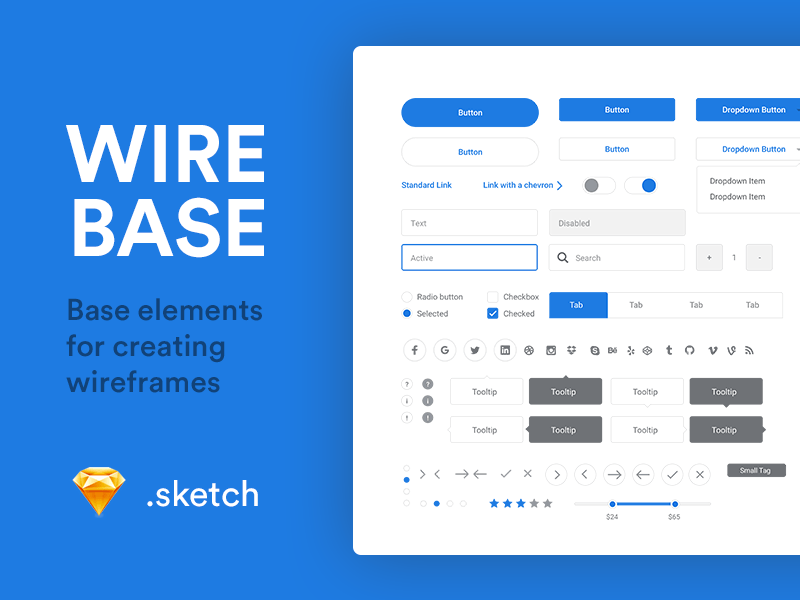 Wirebase - Wireframe Elements - Freebie Supply