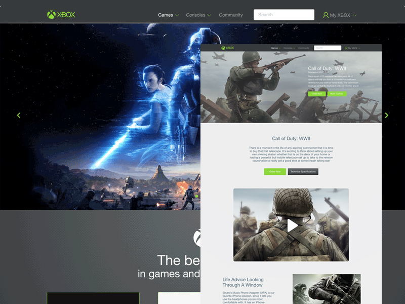Xbox Website Redesign - Sketch Freebie - Freebie Supply