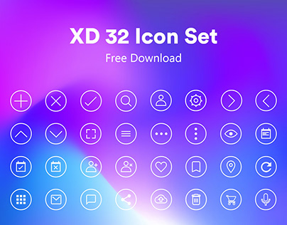Adobe XD Line Icon Set - Freebie Supply