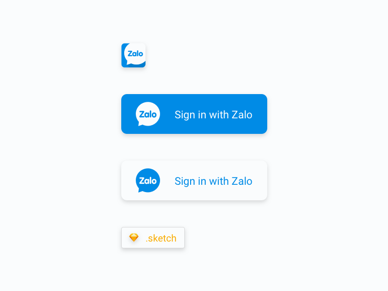 Zalo Logo & Sign In Buttons made in Sketch - Freebie Supply
