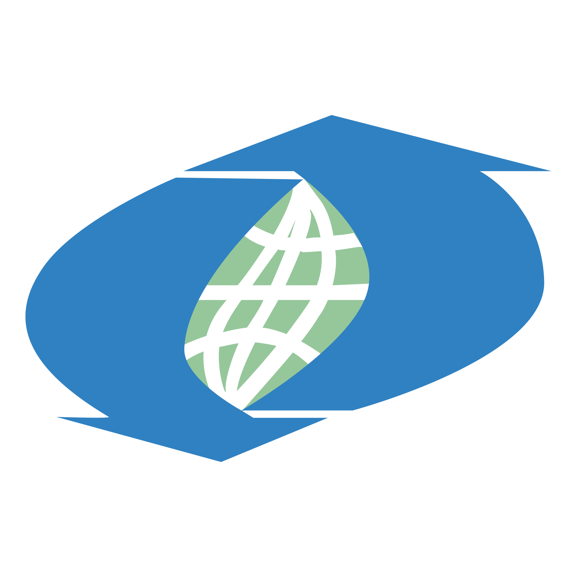 Blue World Logo With Leaves