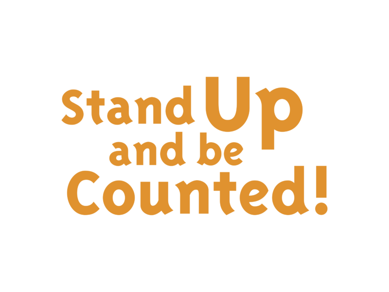 Stand Up and be Counted! Logo PNG Transparent & SVG Vector - Freebie Supply