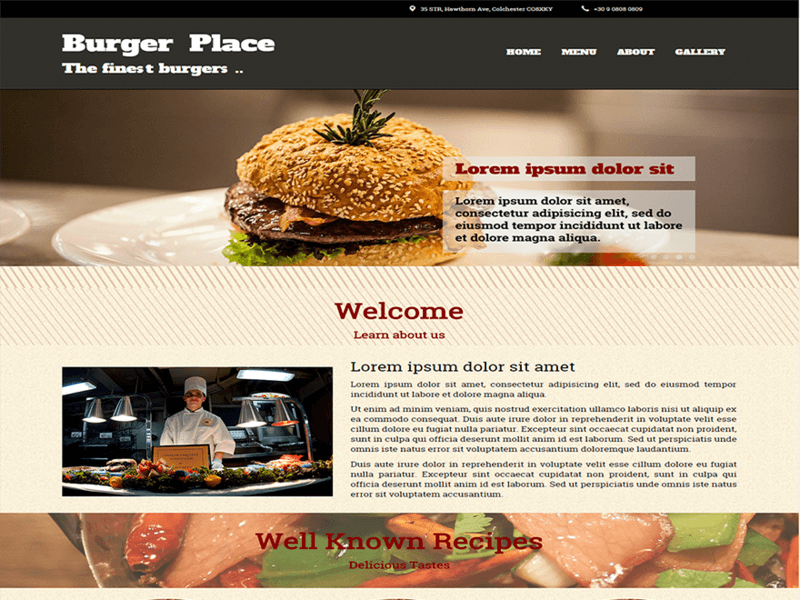 Burger - Free Food WordPress Theme - Freebie Supply