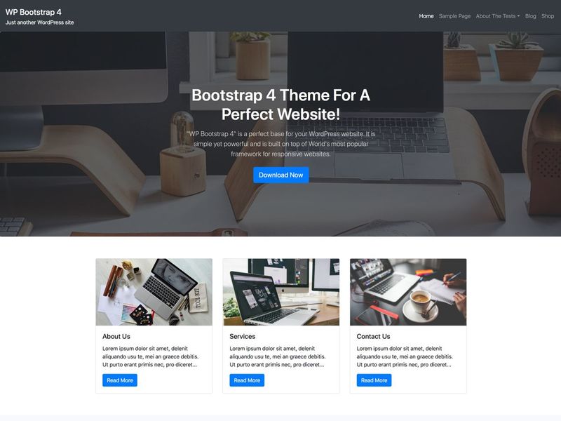 WP Bootstrap 4 - Free Bootstrap WordPress Theme - Freebie Supply
