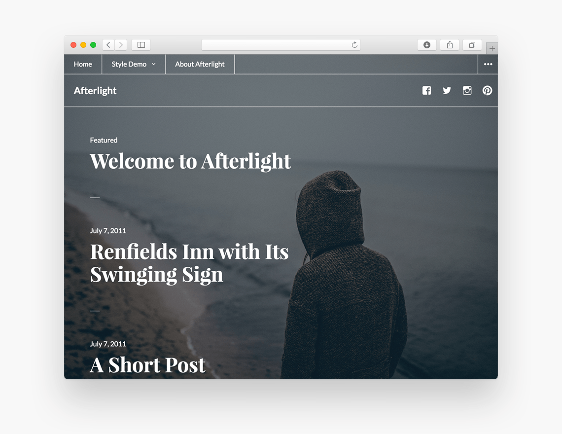 Afterlight - Free Portfolio WordPress Theme - Freebie Supply