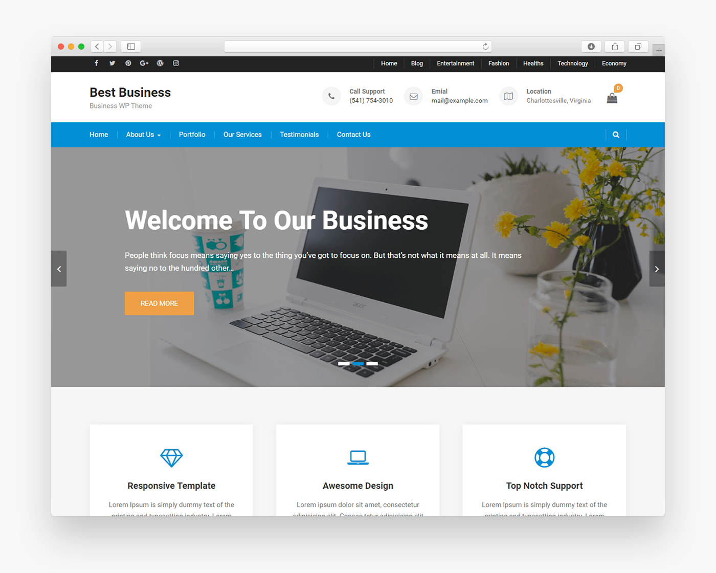 Best Business - Free Business WordPress Theme - Freebie Supply