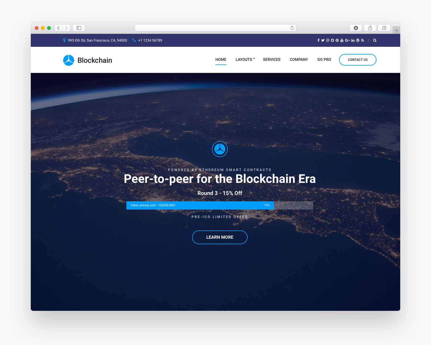 Blockchain Lite - Free Business WordPress Theme - Freebie Supply