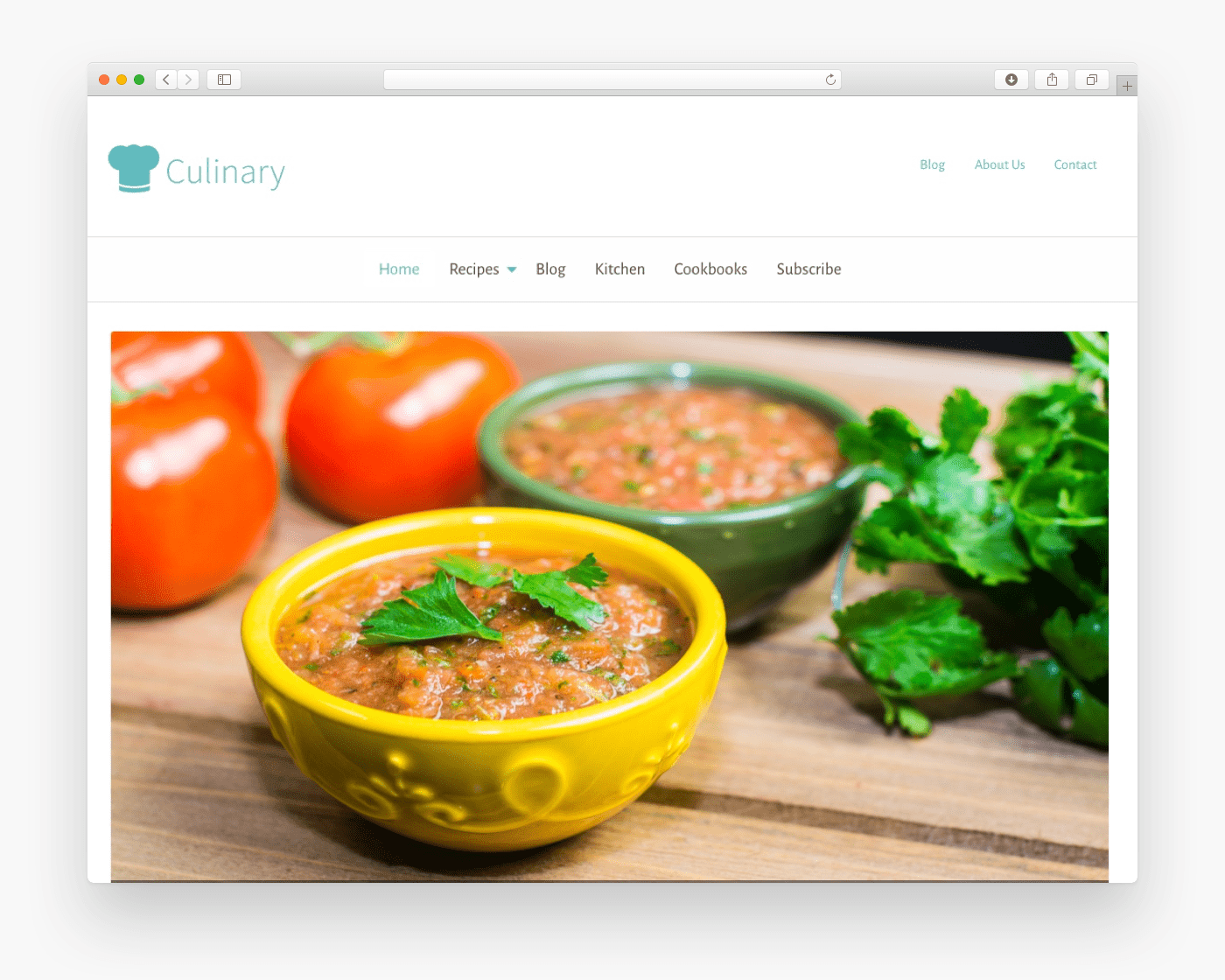Culinary - Free Food WordPress Theme - Freebie Supply