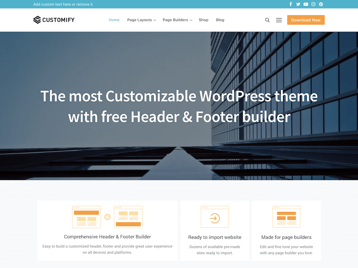 Customify - Free Ecommerce WordPress Theme - Freebie Supply