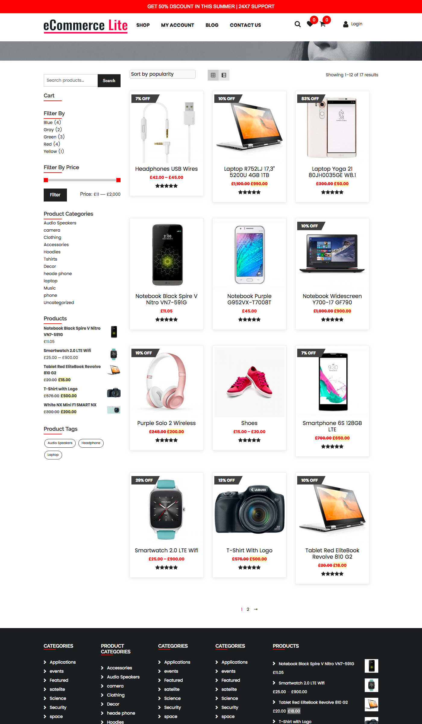 eCommerce Lite - Free Ecommerce WordPress Theme - Freebie Supply