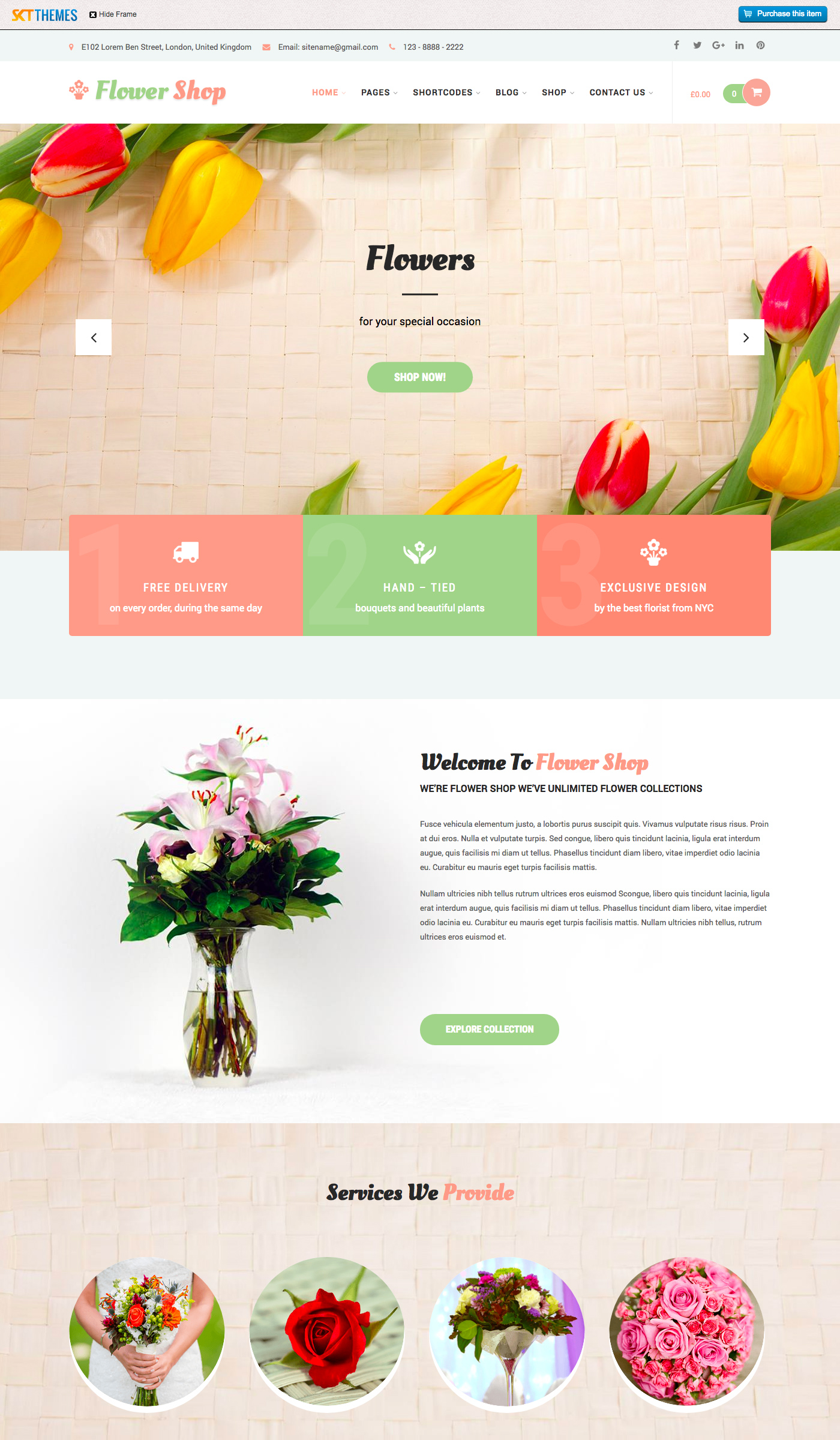 Flower Shop Lite - Free Ecommerce WordPress Theme - Freebie Supply
