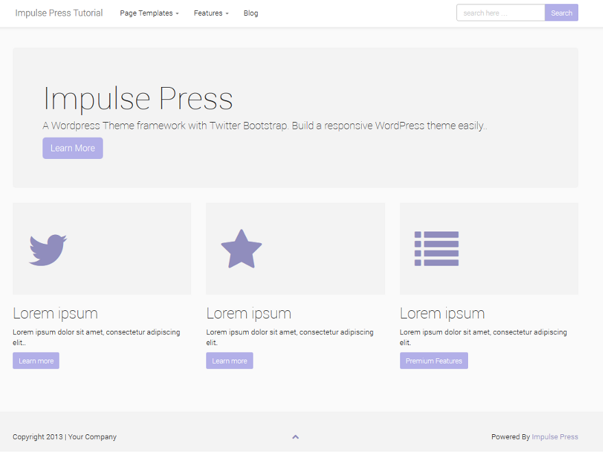 Impulse Press - Free Bootstrap WordPress Theme - Freebie Supply