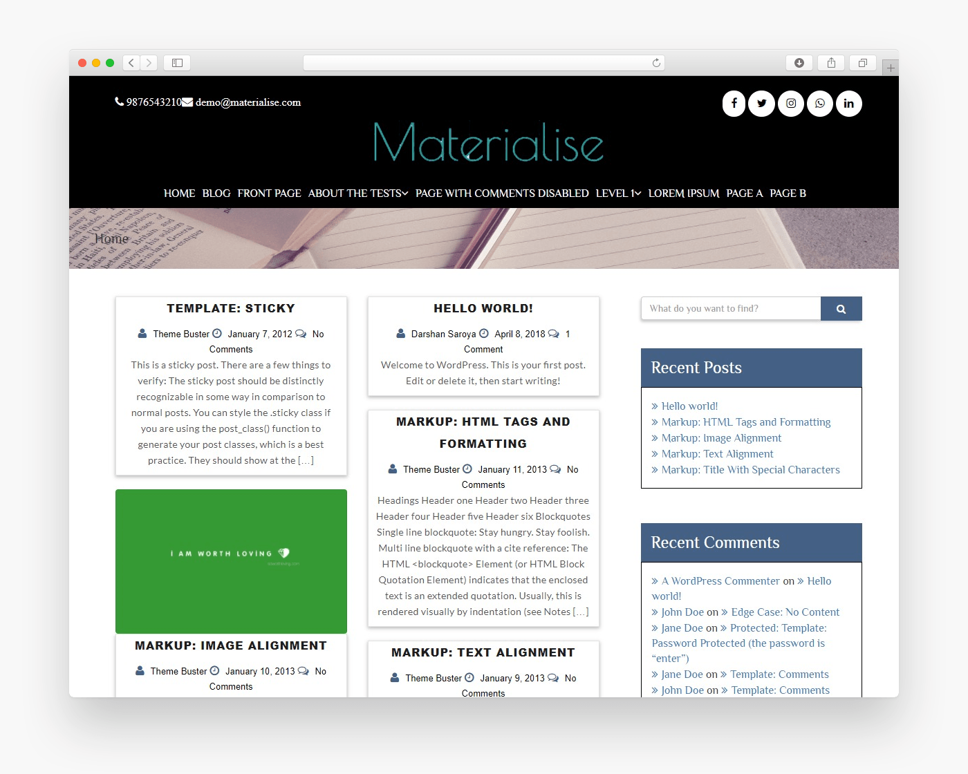materialise - Free Bootstrap WordPress Theme - Freebie Supply