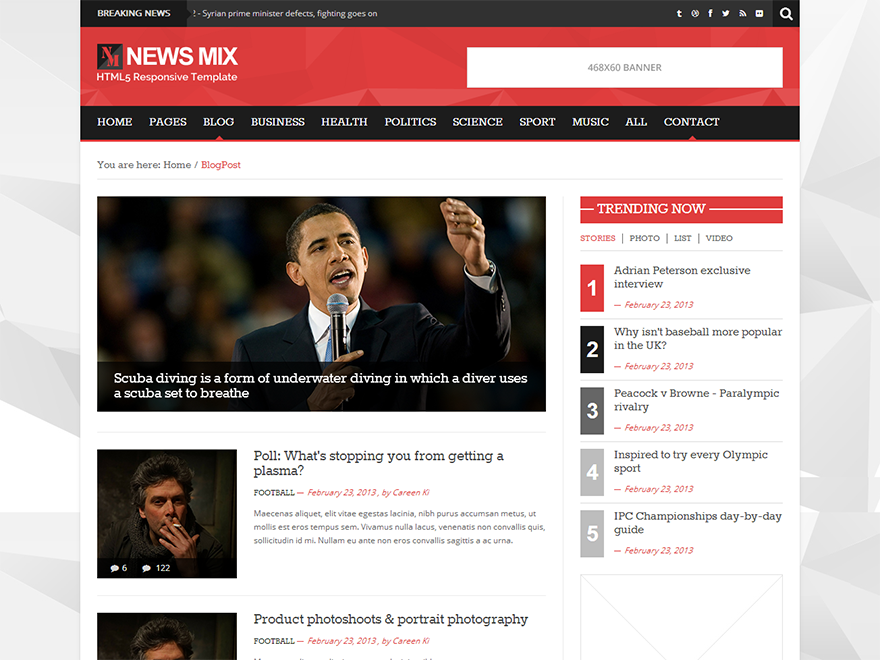 News Mix Lite - Free Magazine WordPress Theme - Freebie Supply