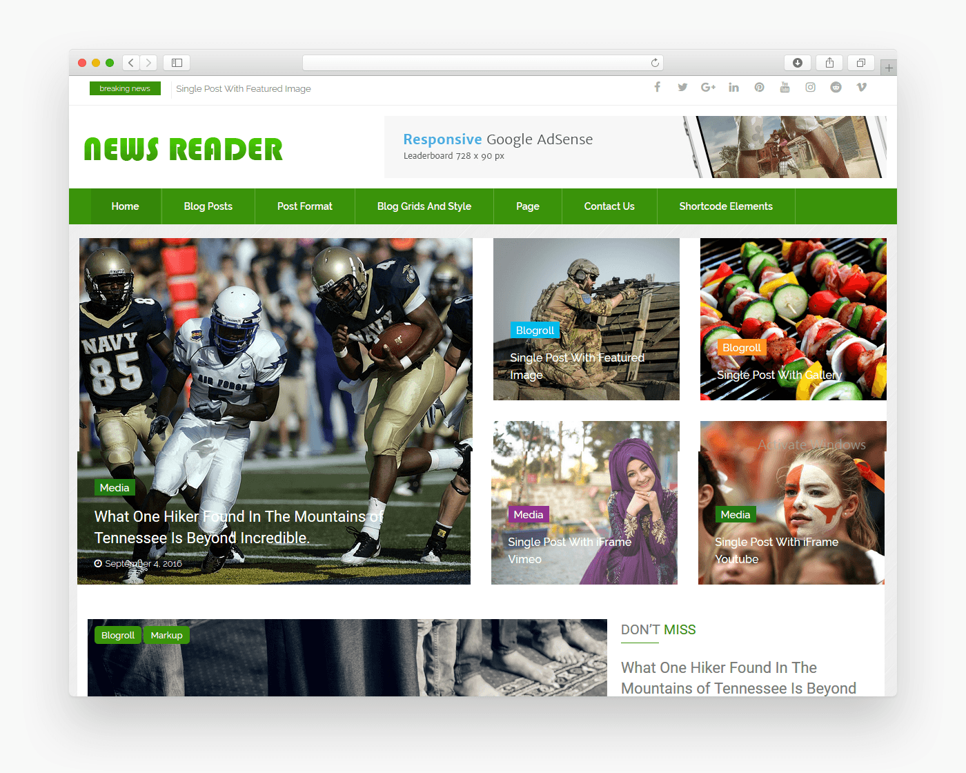 News Reader - Free Magazine WordPress Theme - Freebie Supply