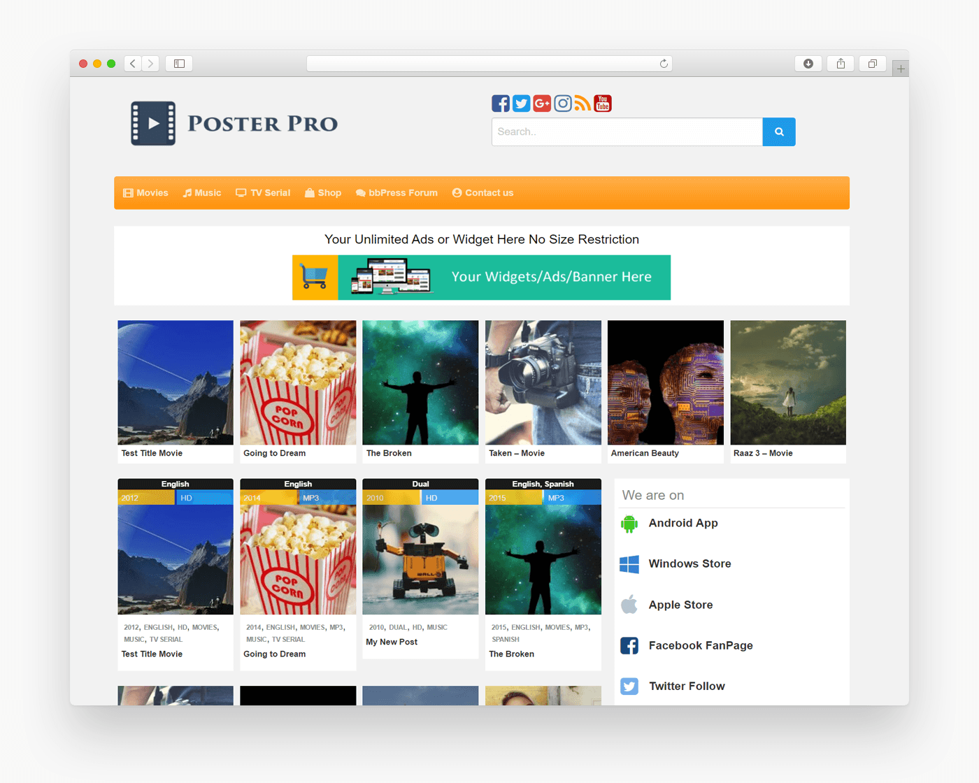 Poster - Free Ecommerce WordPress Theme - Freebie Supply