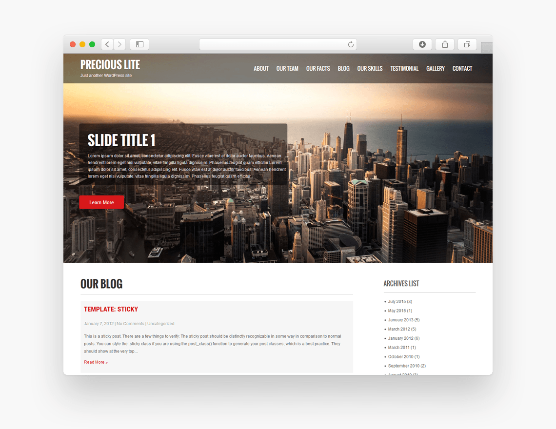 Precious Lite - Free Ecommerce WordPress Theme - Freebie Supply