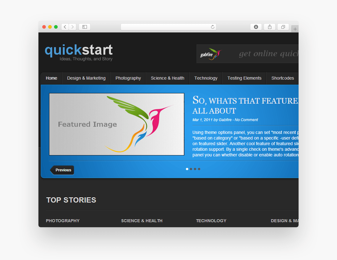 quickstart - Free WordPress Theme - Freebie Supply