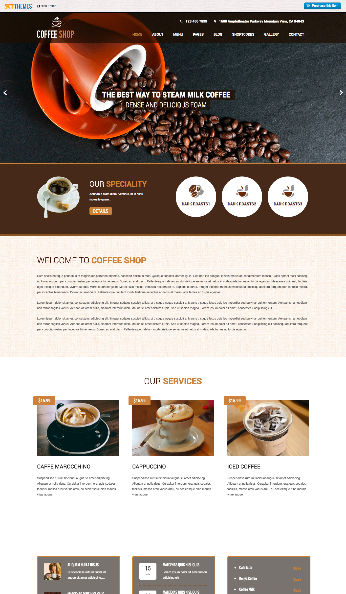 SKT Coffee - Free Ecommerce WordPress Theme - Freebie Supply