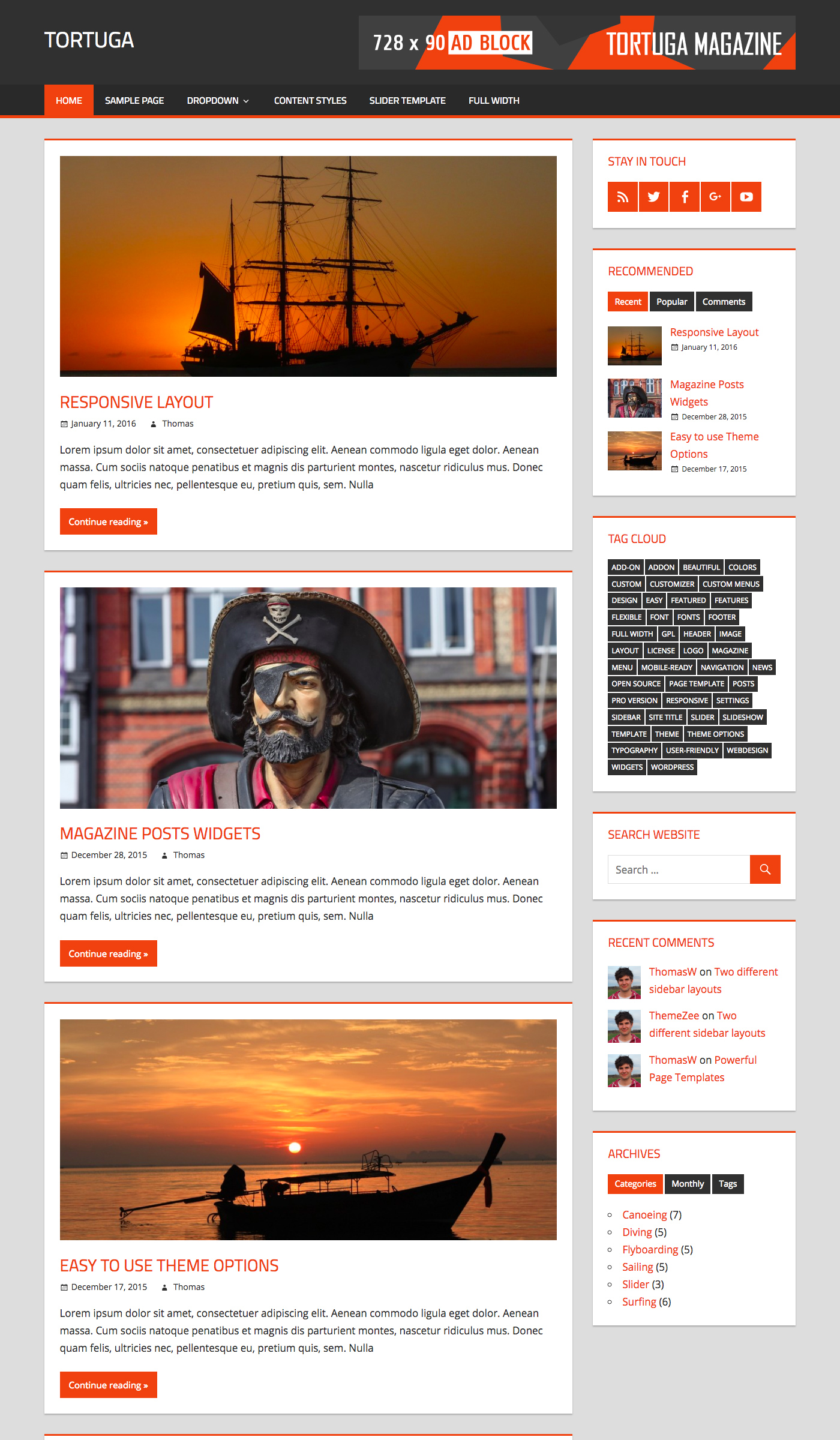 Tortuga - Free Magazine WordPress Theme - Freebie Supply