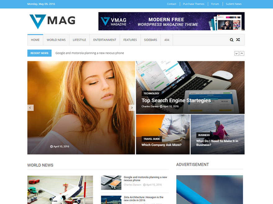 VMag - Free Magazine WordPress Theme - Freebie Supply