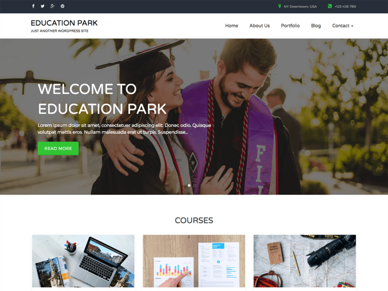 Education Park - Free Bootstrap WordPress Theme - Freebie Supply
