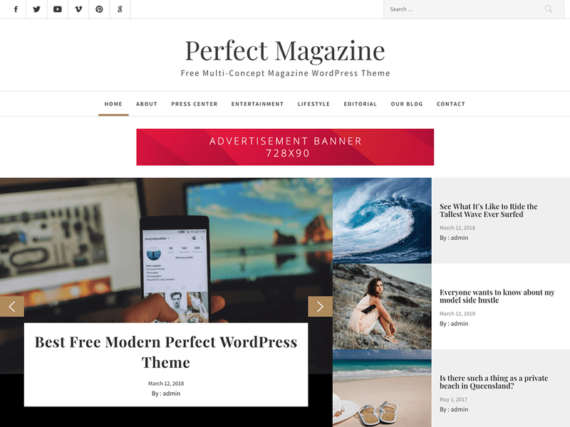 Perfect Magazine - Free Business WordPress Theme - Freebie Supply