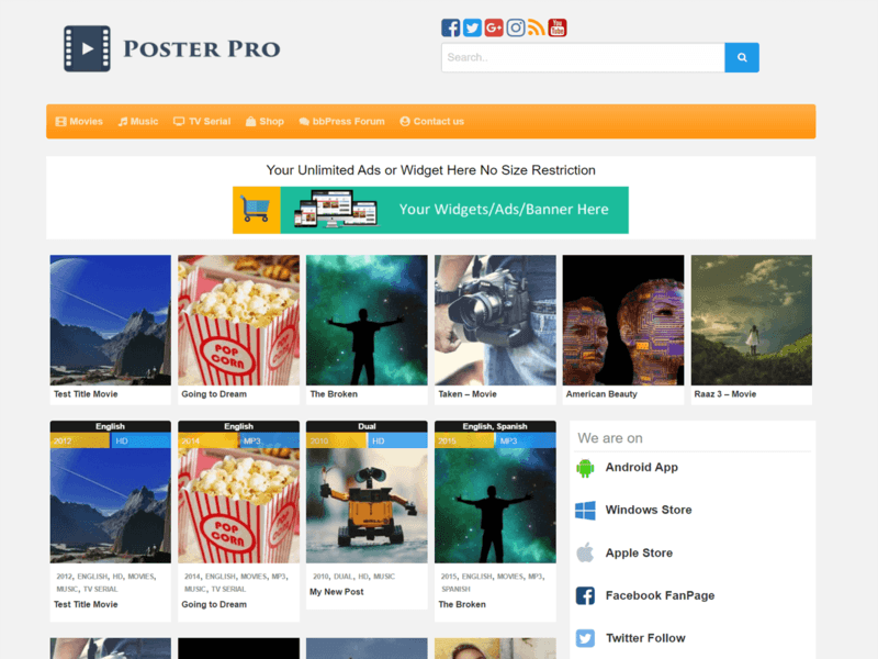 Poster - Free Ecommerce WordPress Theme - Freebie Supply