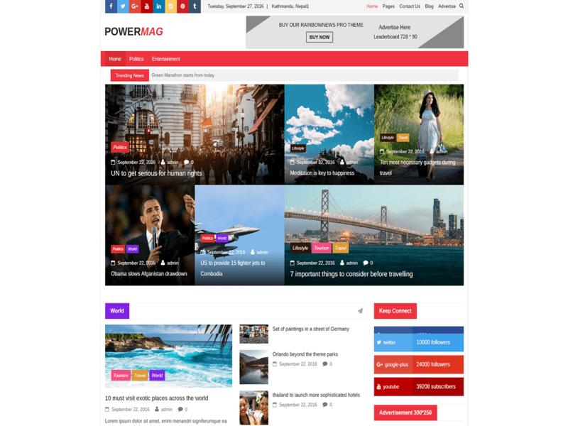 Power Mag - Free Magazine WordPress Theme - Freebie Supply